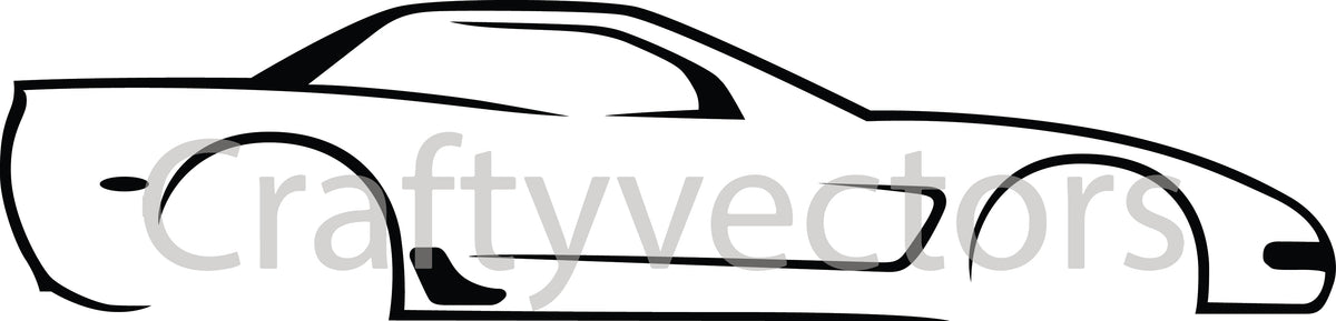 Chevrolet Corvette 1977 Side Vector – Crafty Vectors
