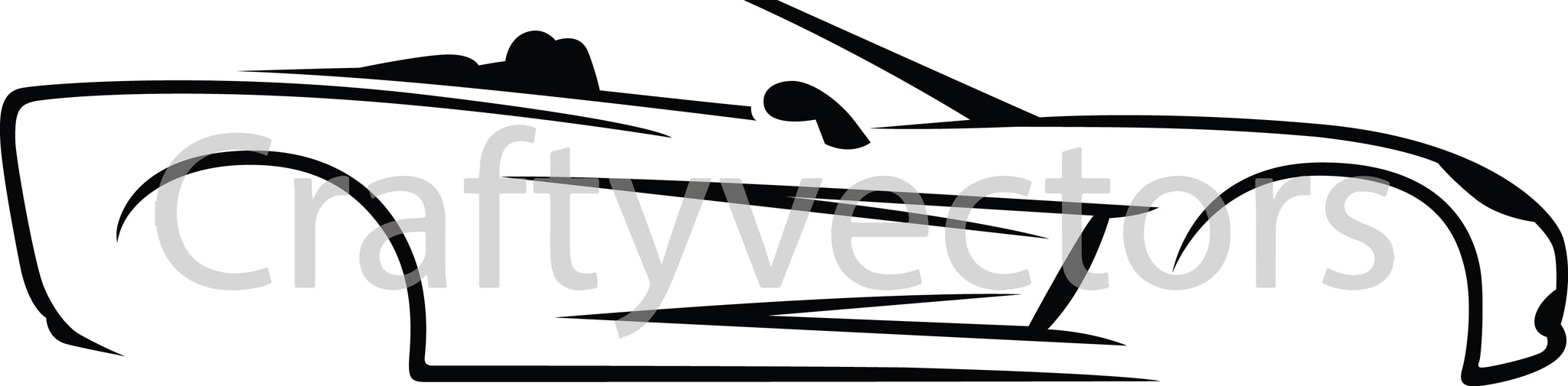 Chevrolet Corvette 2009 Convertible Side Vector – Crafty Vectors