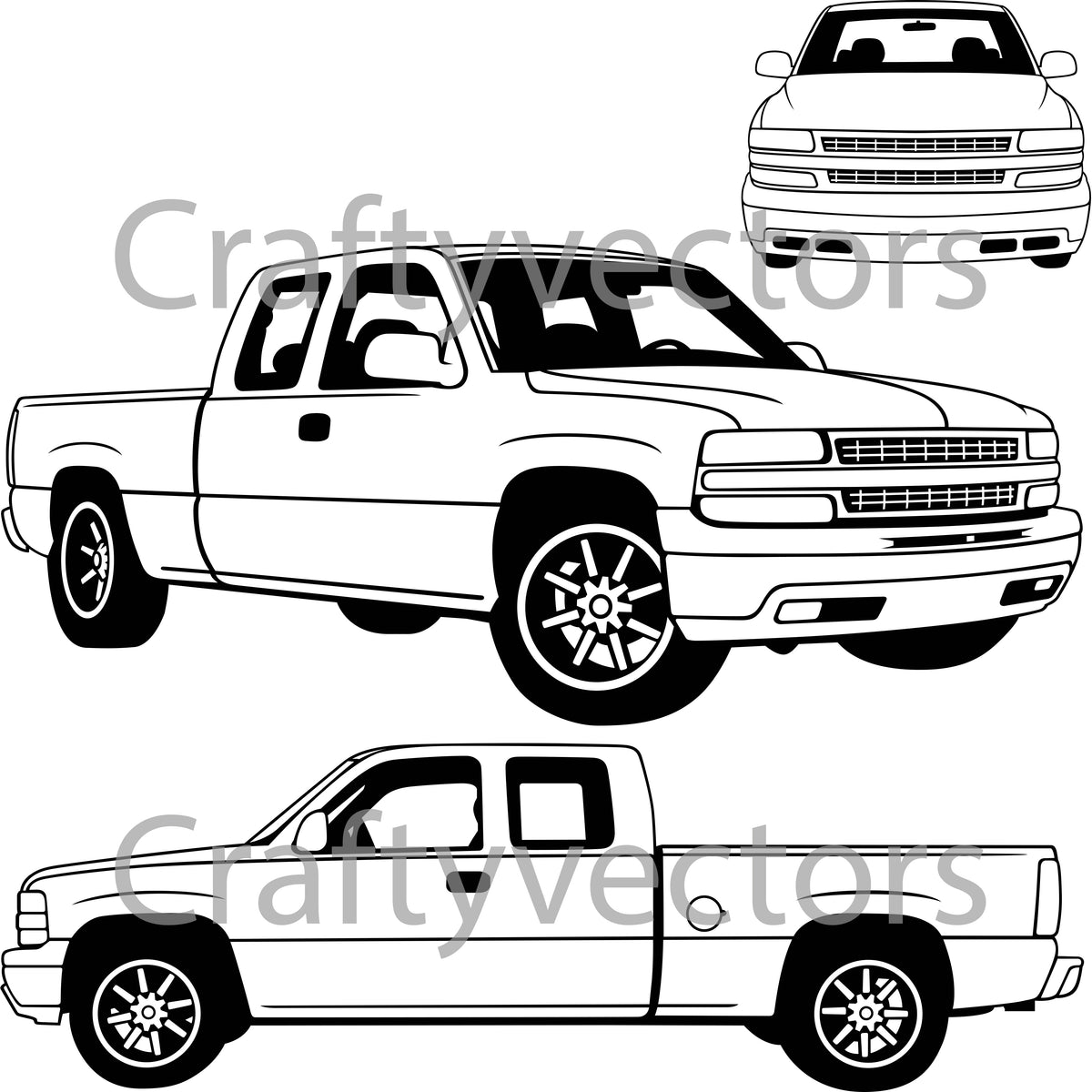 Chevrolet Silverado 2000 Vector – Crafty Vectors