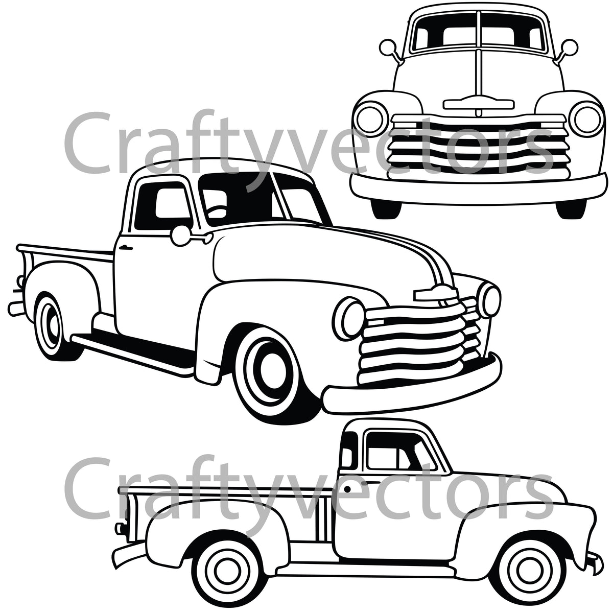 Chevrolet 3100 1947 to 1953 Vector – Crafty Vectors