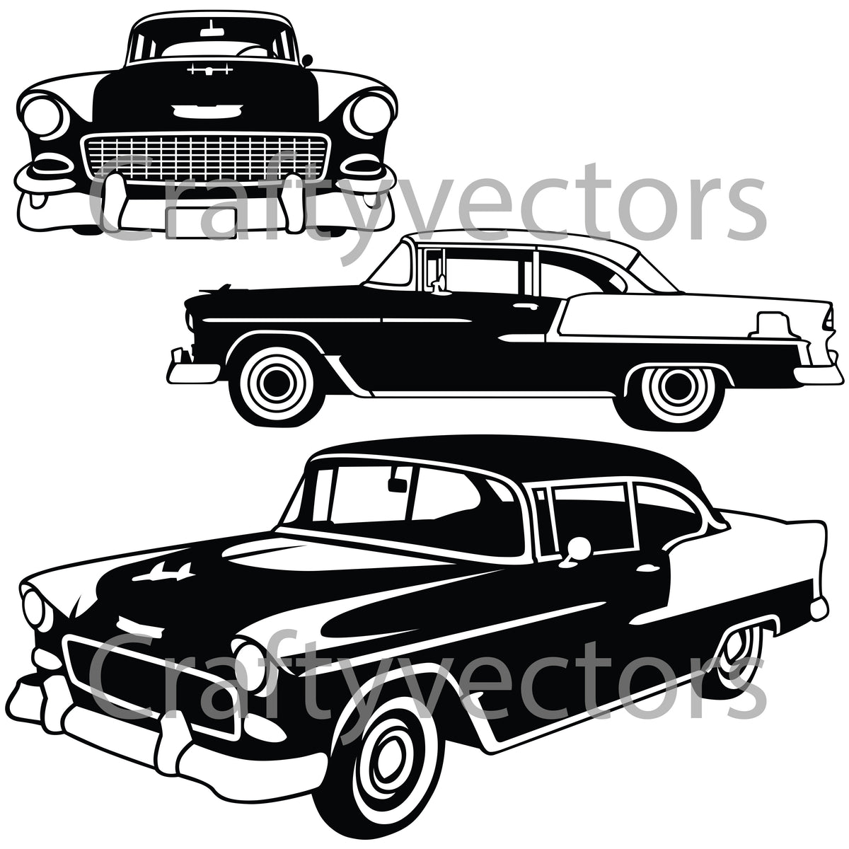 Chevrolet Bel Air 1955 Vector – Crafty Vectors