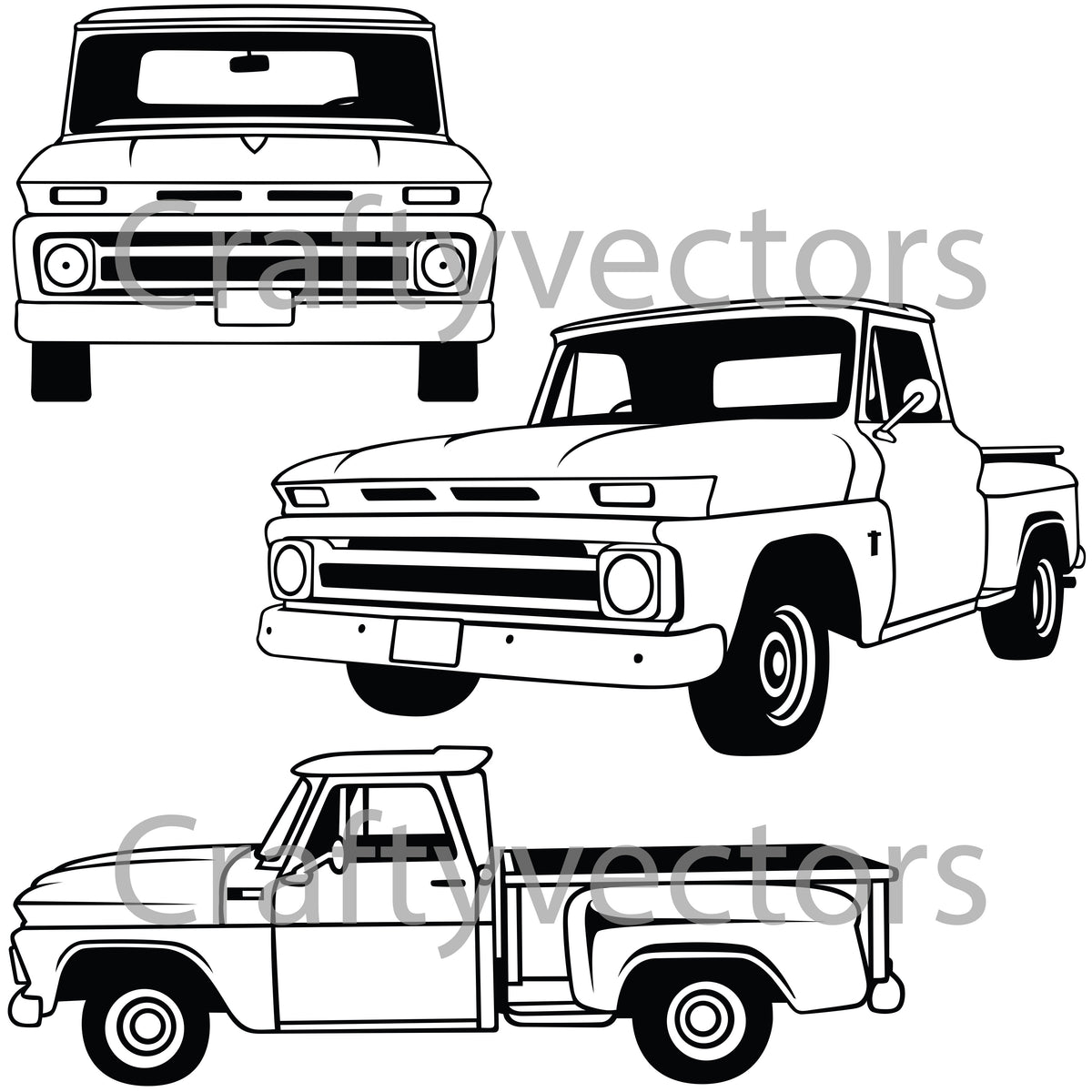 Chevrolet C10 1965 Vector – Crafty Vectors