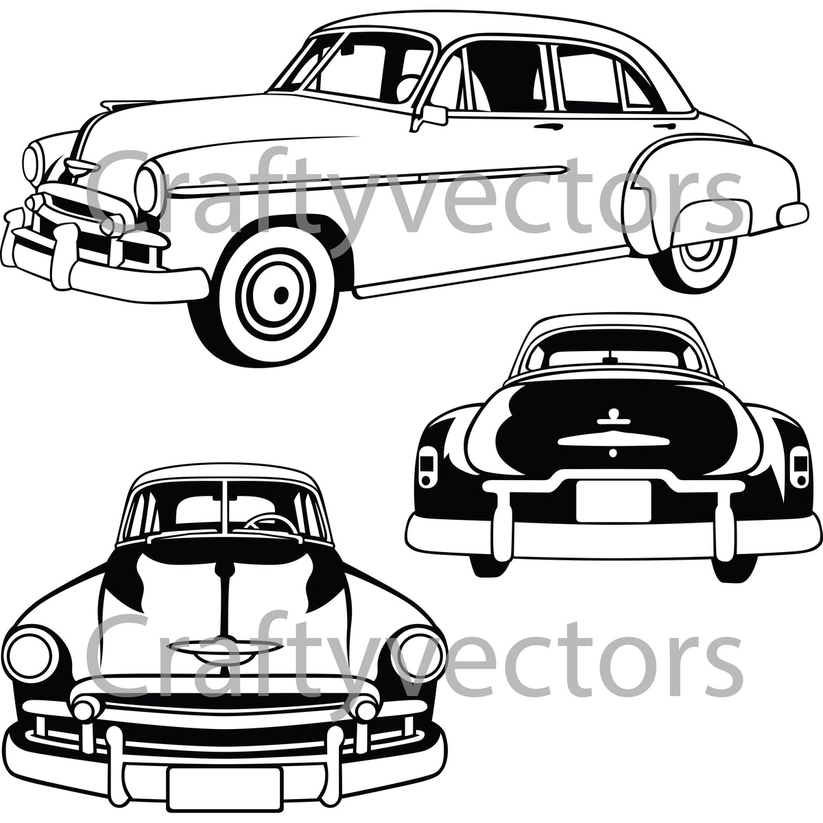Chevrolet Deluxe 1950 Vector – Crafty Vectors