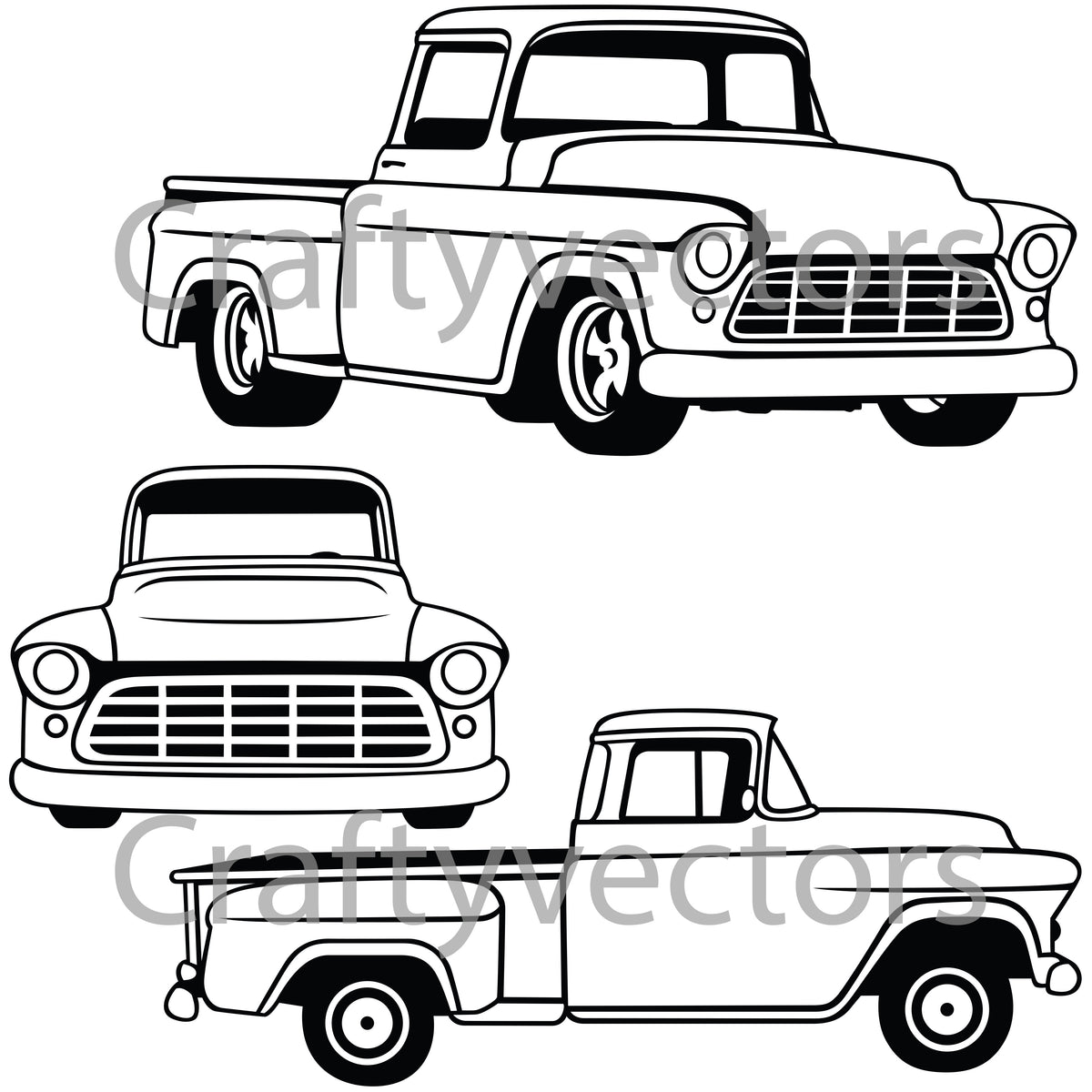 Chevrolet 3100 1956 Vector – Crafty Vectors