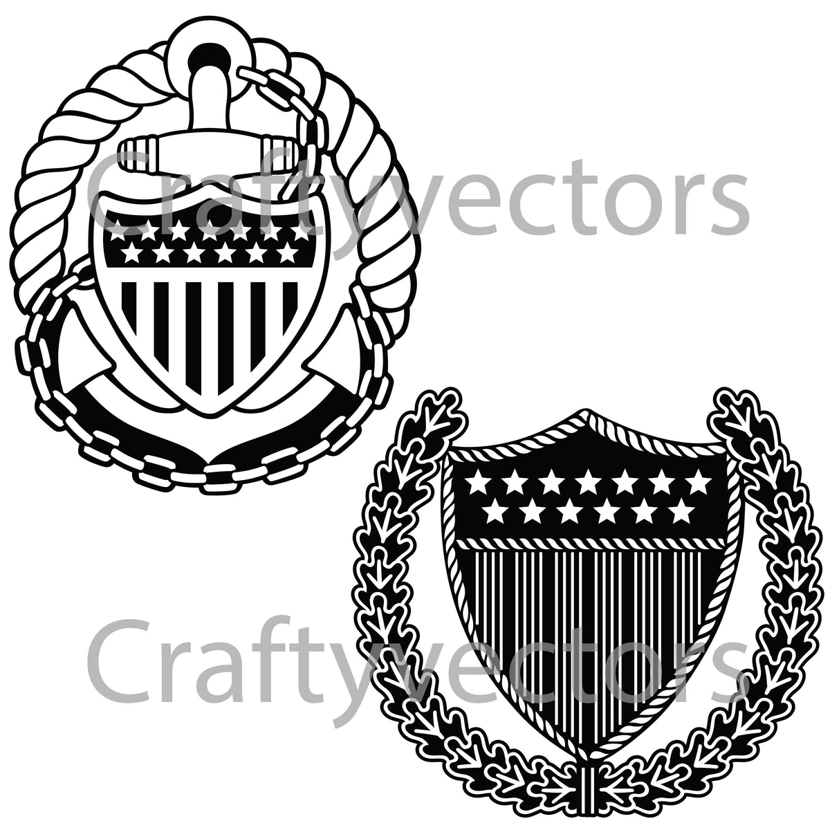 Coast Guard Officer Badge Vector File – Crafty Vectors