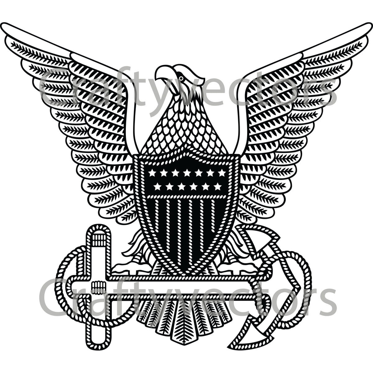 Coast Guard Vintage Officer Badge Vector File – Crafty Vectors