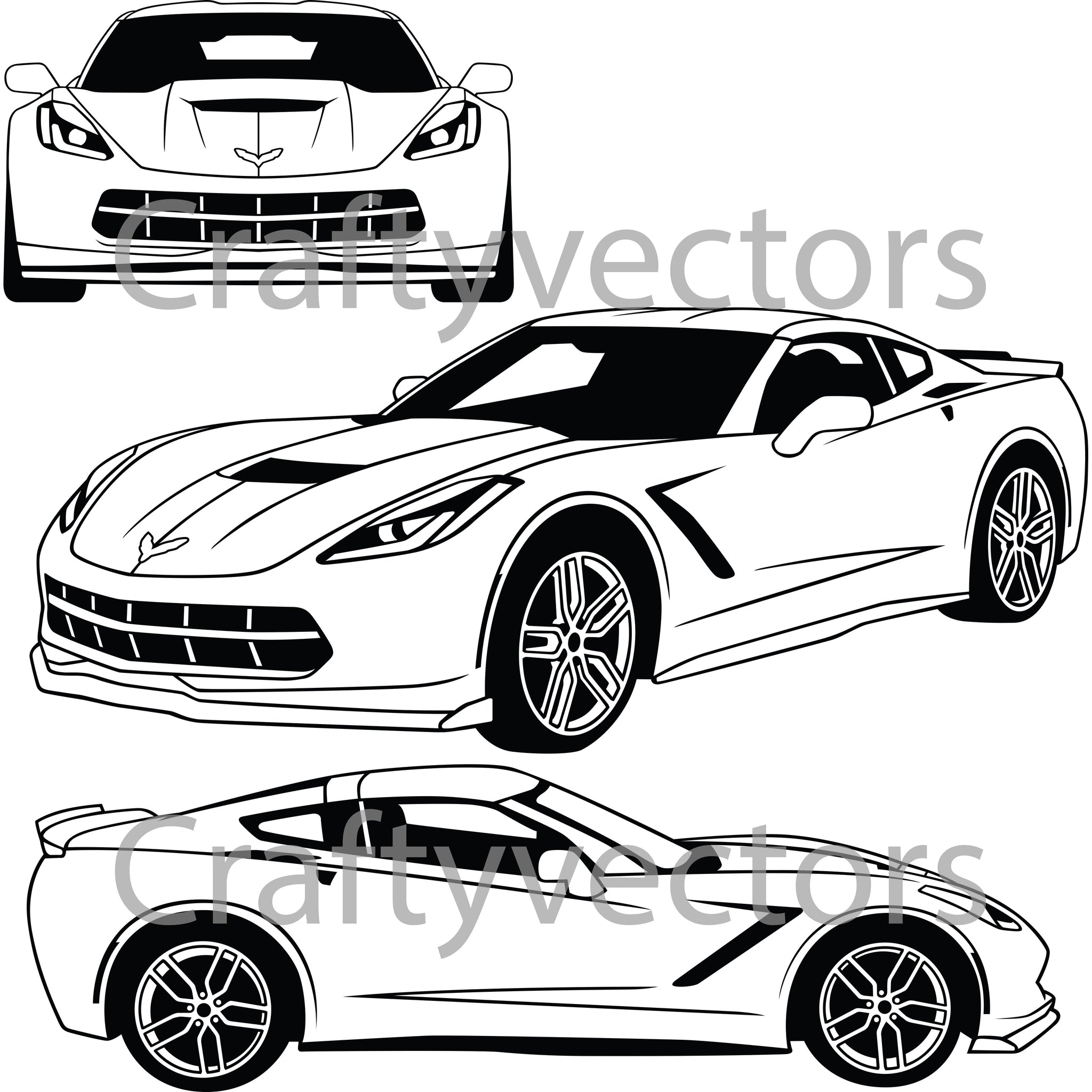 Chevrolet Corvette 2019 Stingray Vector – Crafty Vectors