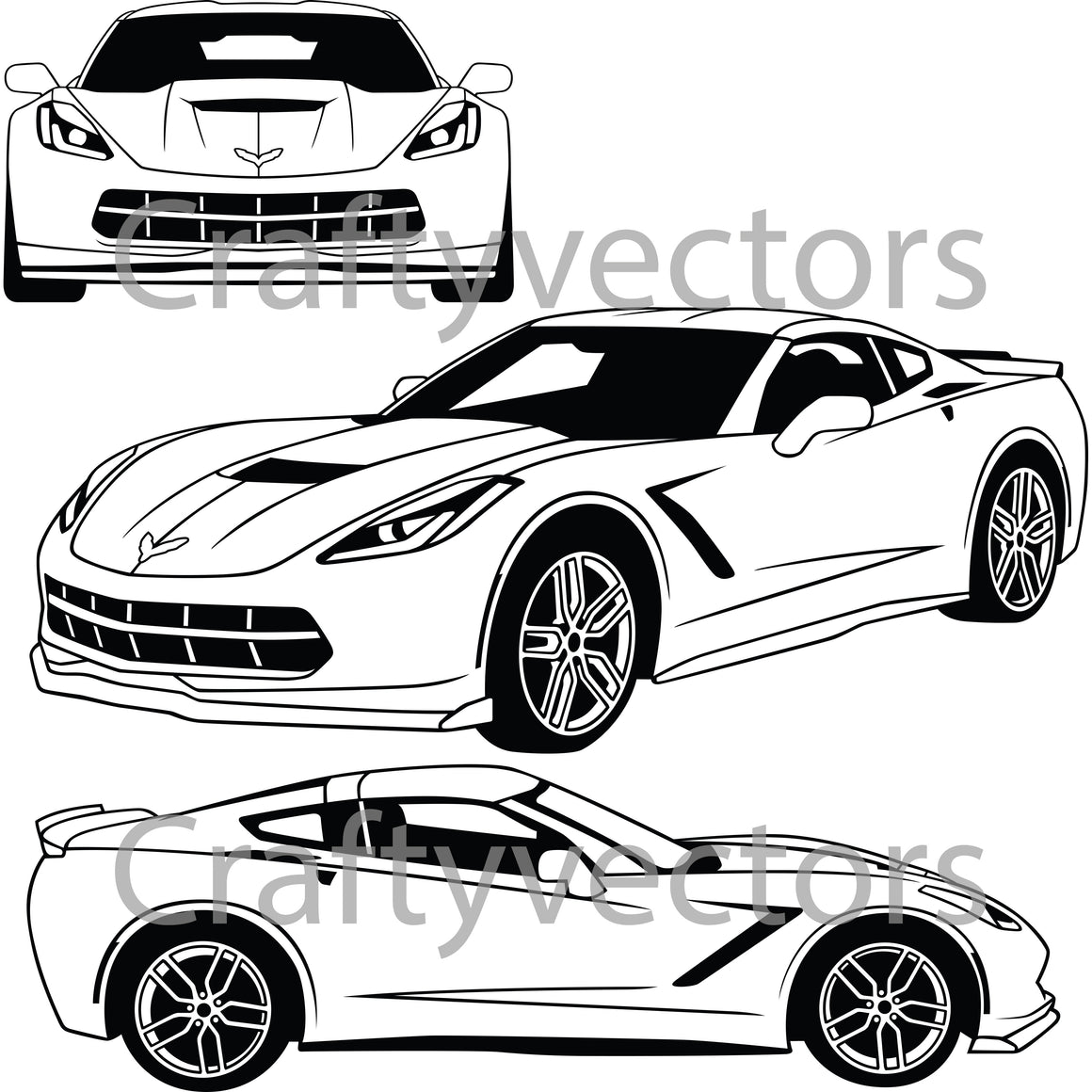 Chevrolet Corvette 2019 Stingray Vector – Crafty Vectors