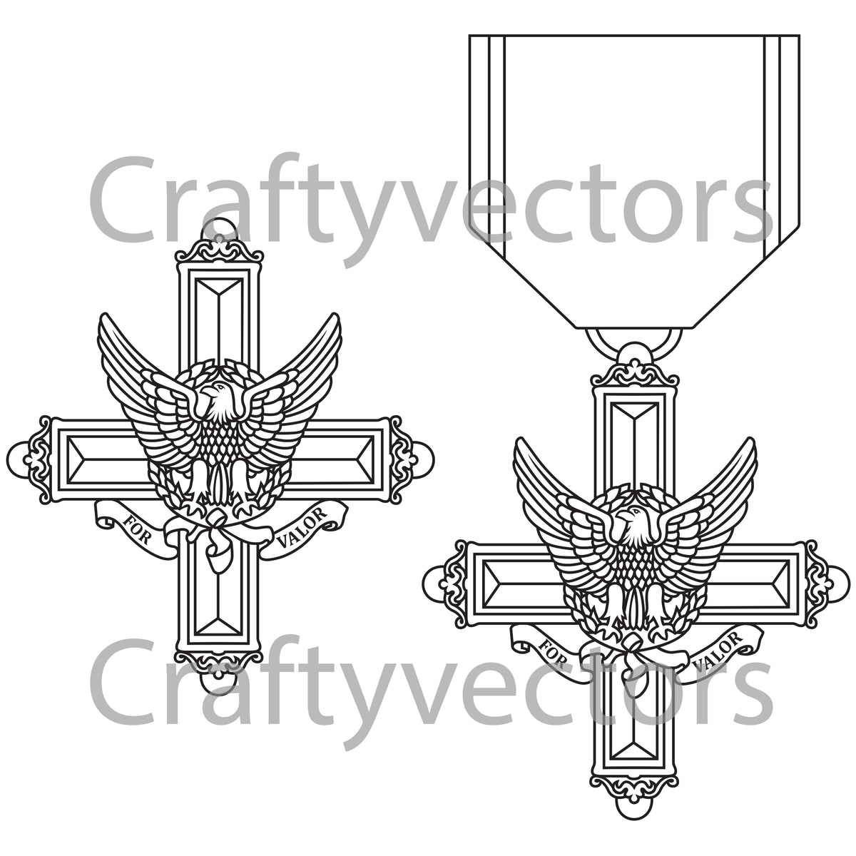 Distinguished Service Cross Medal Vector File – Crafty Vectors