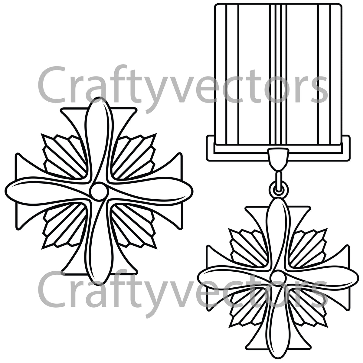Distinguished Flying Cross Medal Vector File – Crafty Vectors