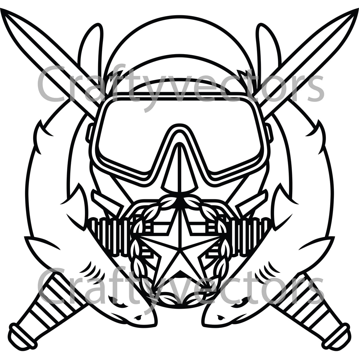Army Special Operation Diving Supervisor Badge Vector File – Crafty Vectors