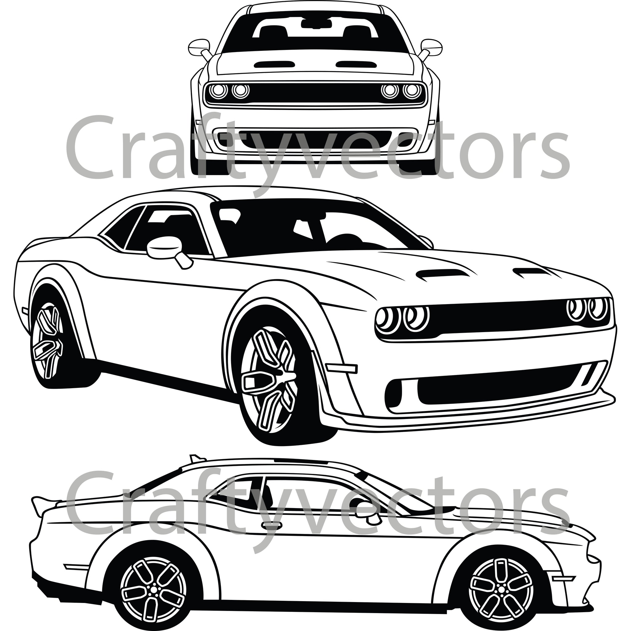 Dodge Challenger Hellcat 2019 Vector – Crafty Vectors