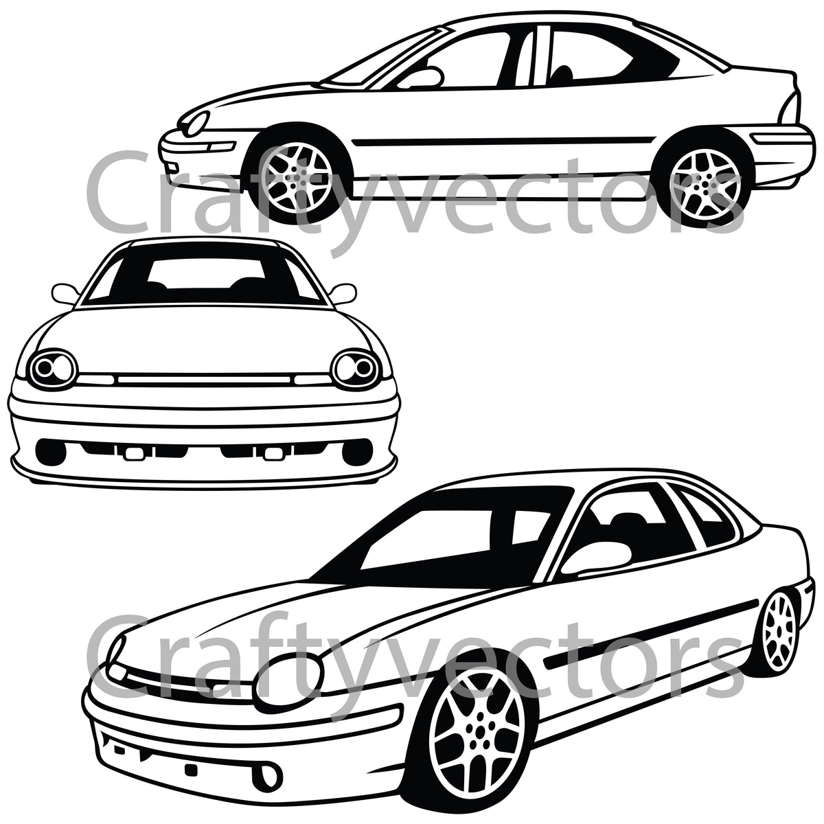 Dodge Neon 1995 Vector – Crafty Vectors