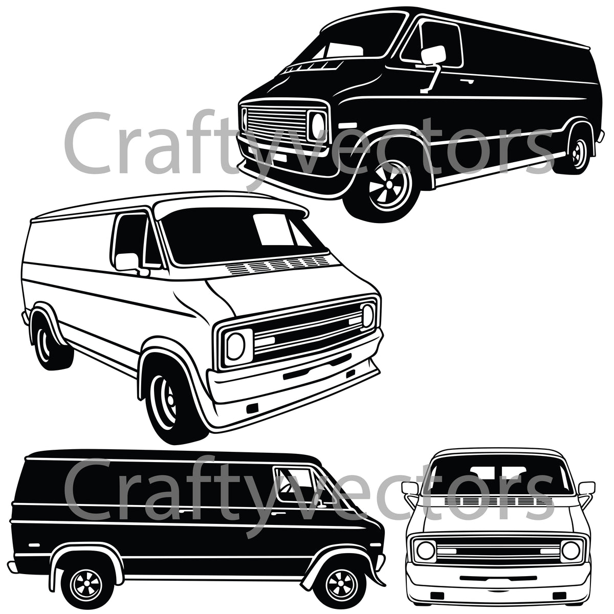 Dodge Tradesman Van 1977 Vector – Crafty Vectors