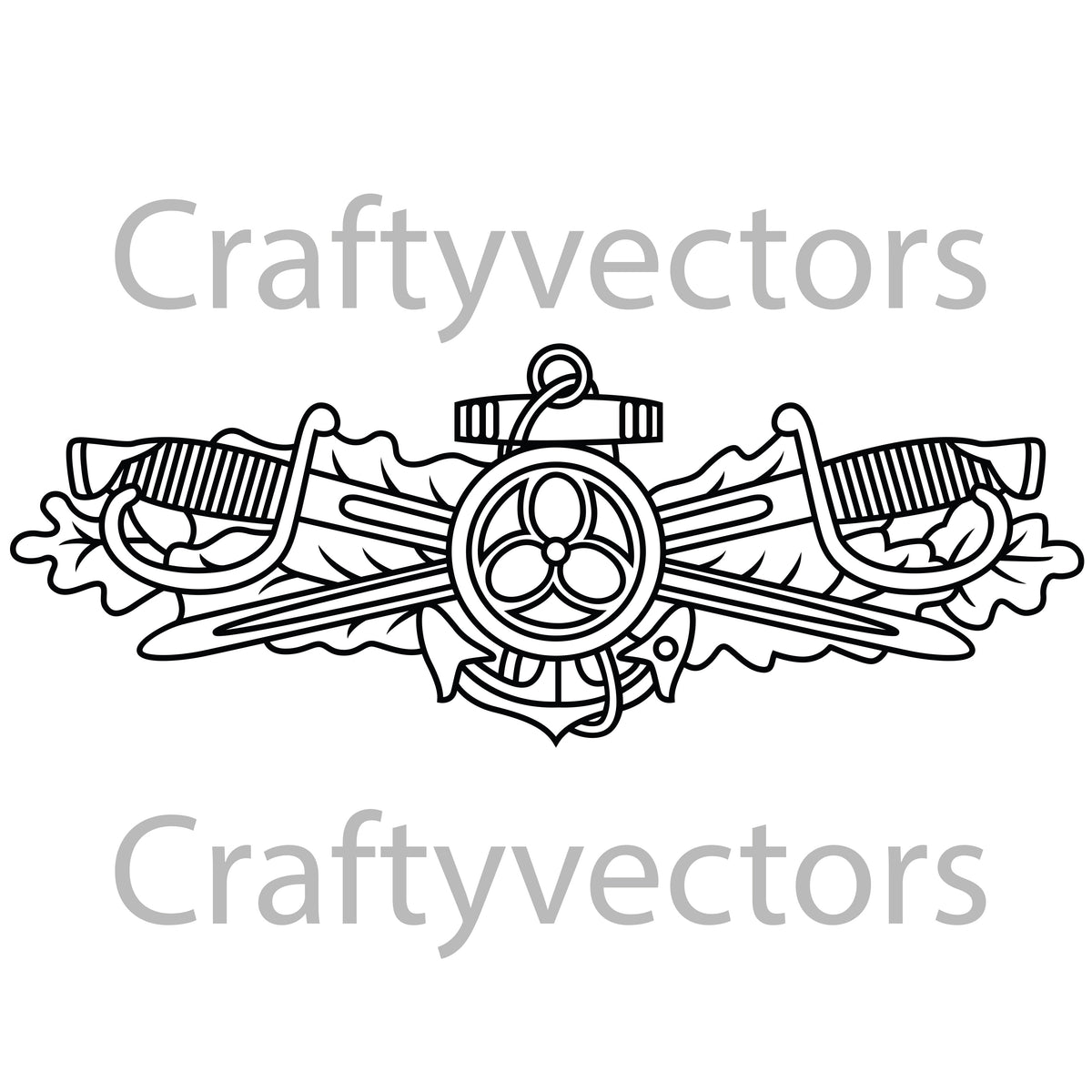 Navy Engineering Duty Officer Badge Vector File – Crafty Vectors