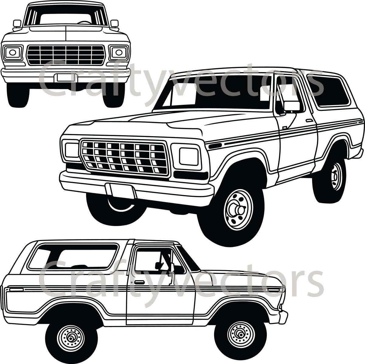 Ford Bronco 1978 Vector – Crafty Vectors