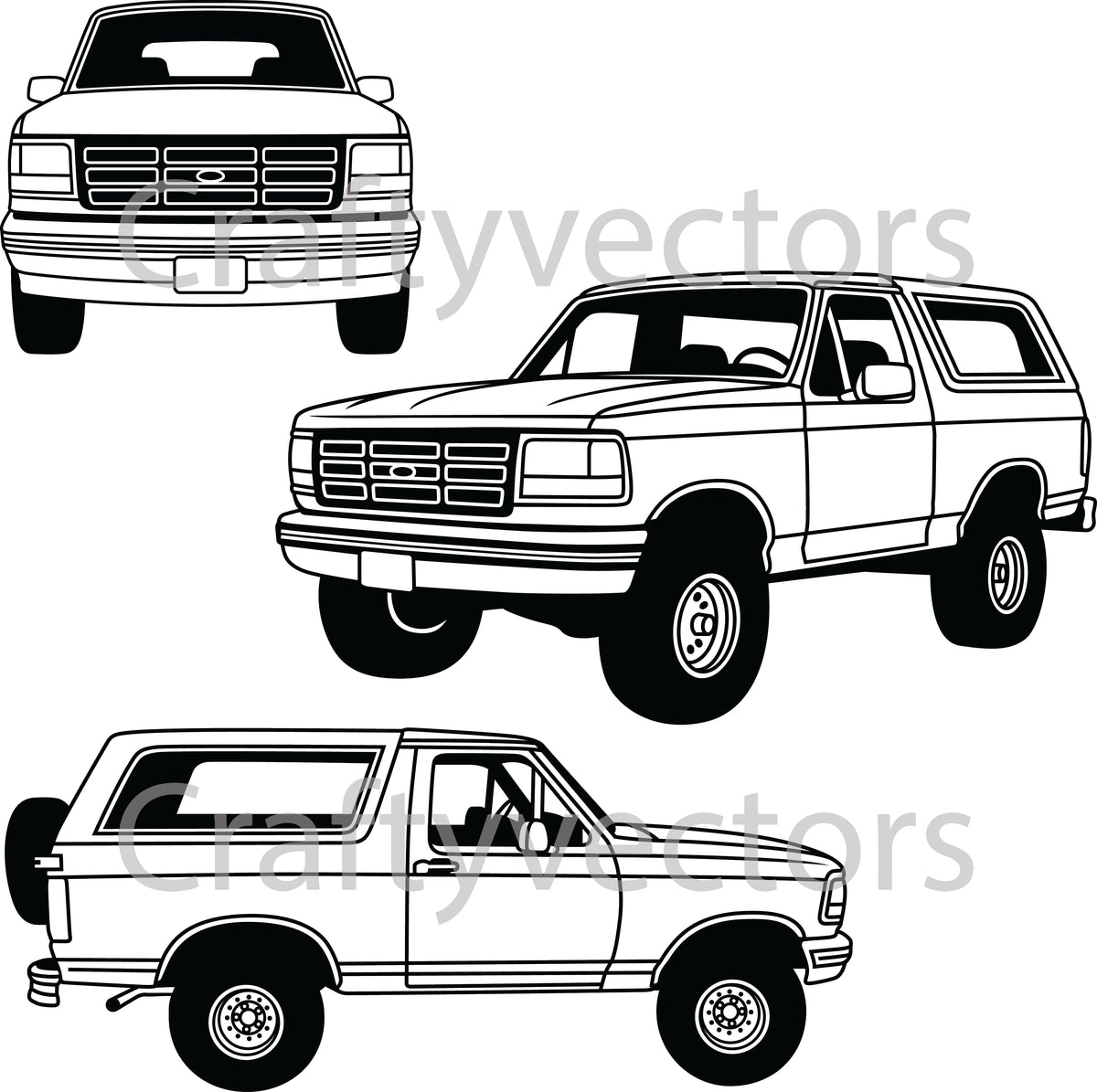 Ford Bronco 1992 Vector – Crafty Vectors