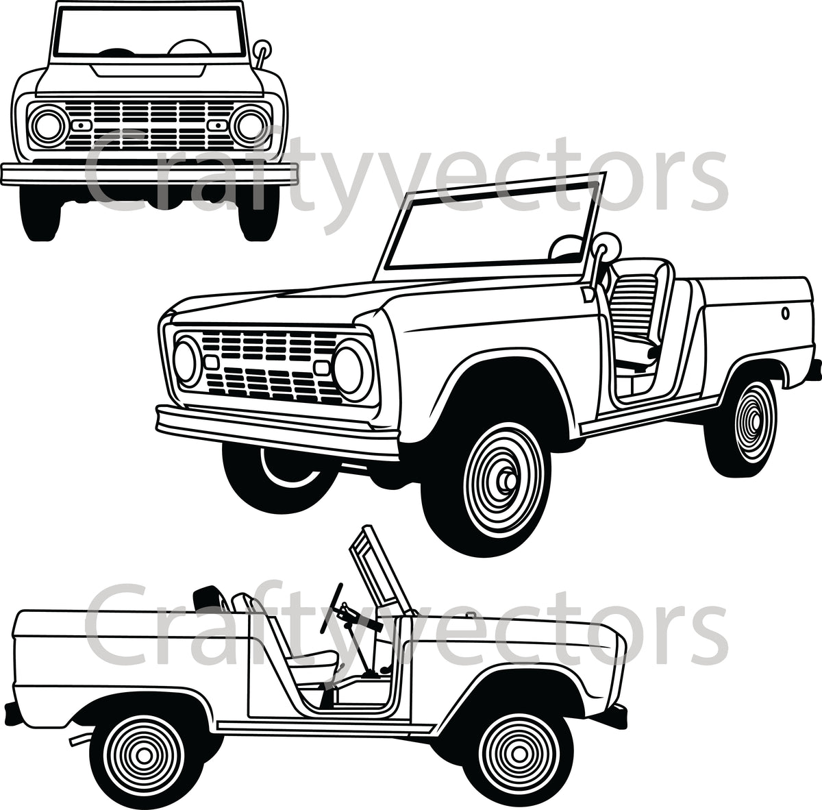 Ford Bronco 1st Gen Vector – Crafty Vectors