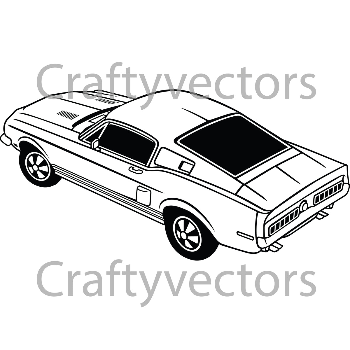 Classic 1968 Mustang Drawings