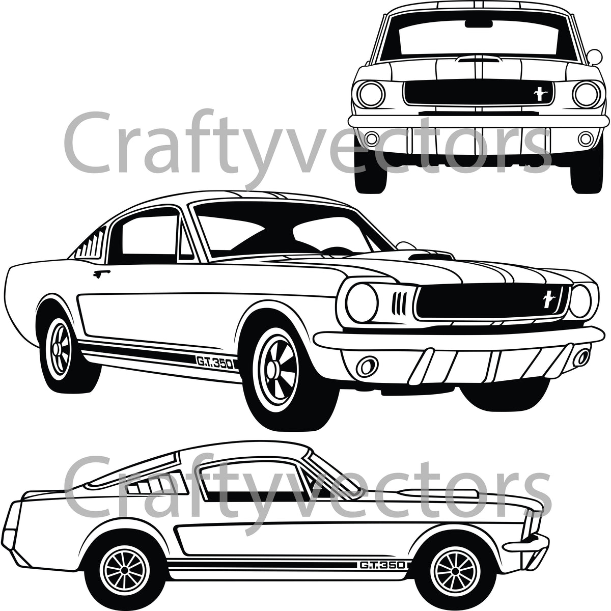 Ford Mustang 1965 Shelby GT350 Vector – Crafty Vectors