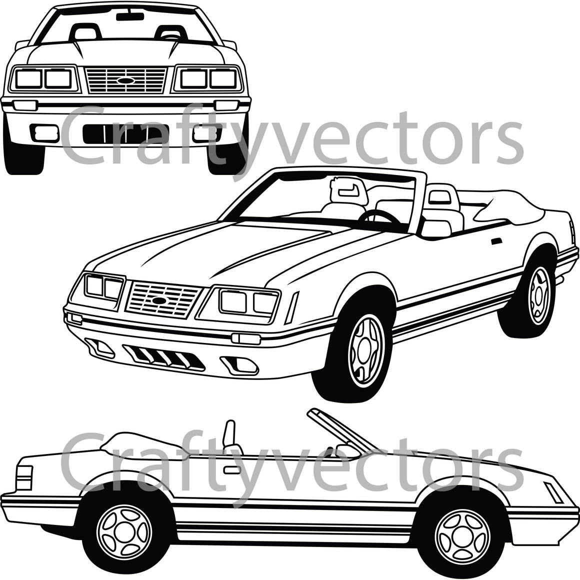 Ford Mustang Car Vector Cut Files SVG, DXF, PNG JPEG & EPS – Crafty Vectors