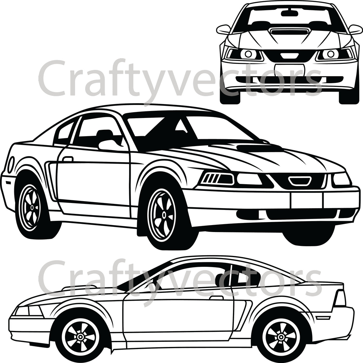 Ford Mustang 2001 Bullitt Vector – Crafty Vectors