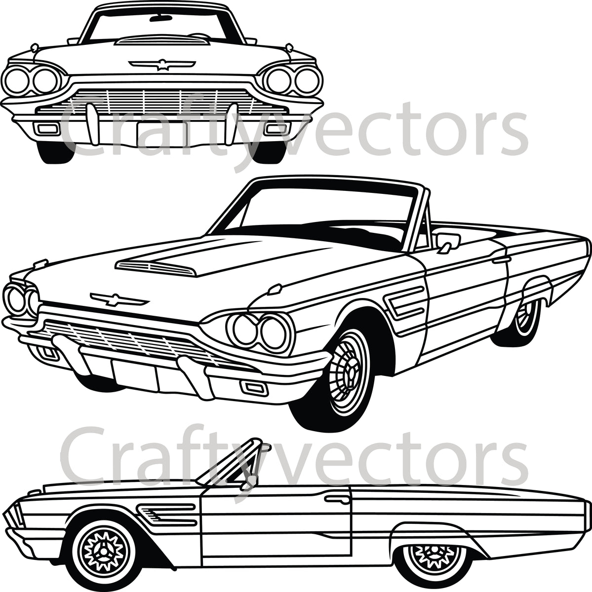 Ford Thunderbird 1965 Vector – Crafty Vectors
