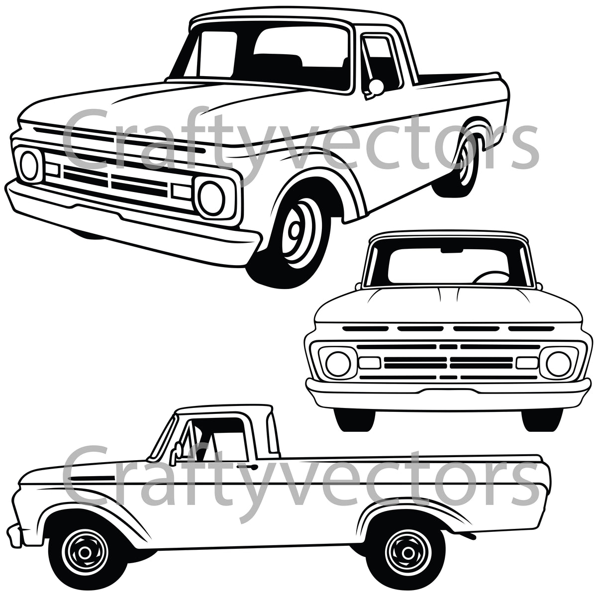 Ford F100 Truck 1962 Vector – Crafty Vectors
