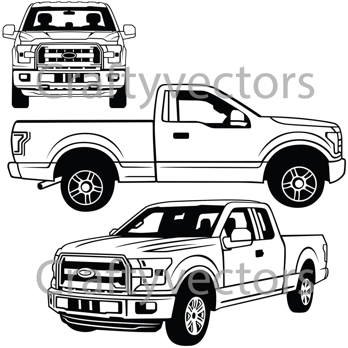 Ford F150 XL 2016 Vector – Crafty Vectors