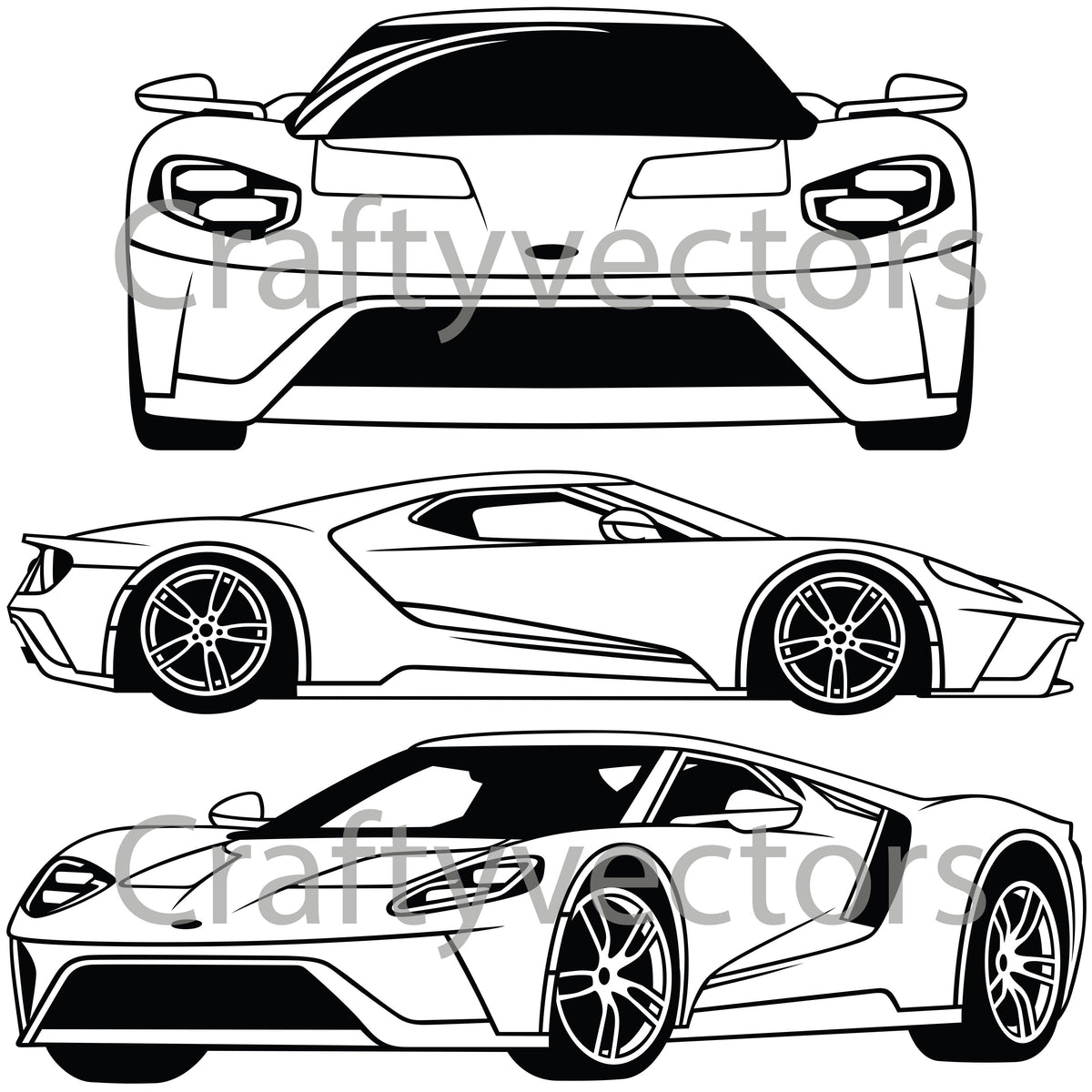 Ford GT 2nd Gen 2017 Vector – Crafty Vectors