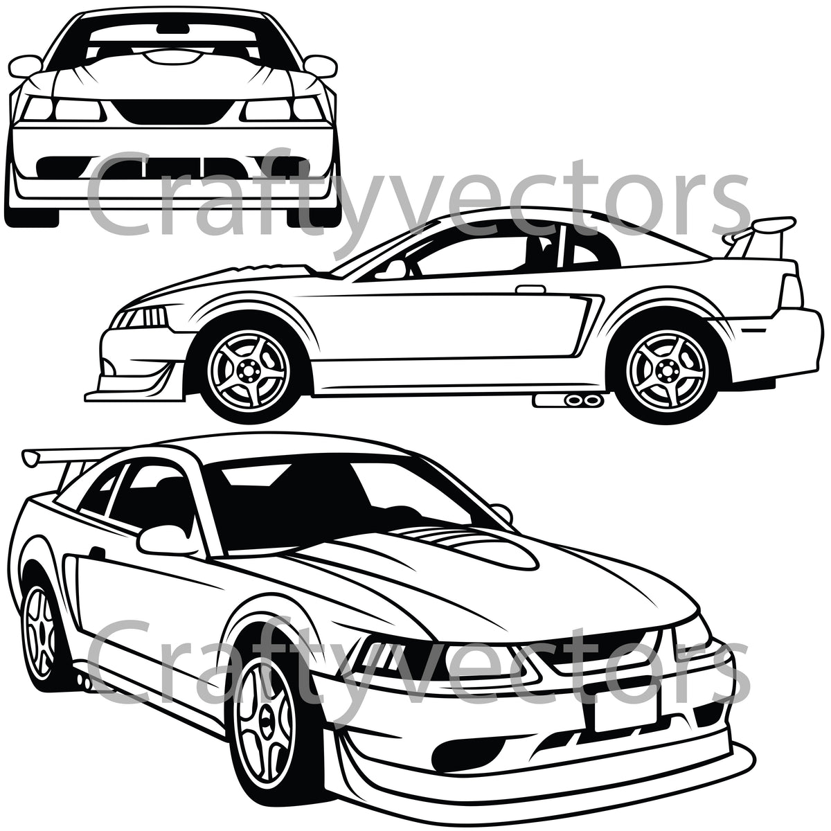Ford Mustang 2000 SVT Cobra R Vector – Crafty Vectors