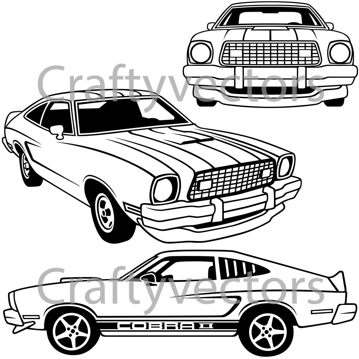 Ford Mustang Car Vector Cut Files SVG, DXF, PNG JPEG & EPS – Crafty Vectors