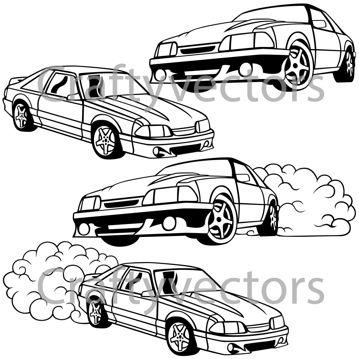 Ford Mustang Car Vector Cut Files SVG, DXF, PNG JPEG & EPS – Crafty Vectors