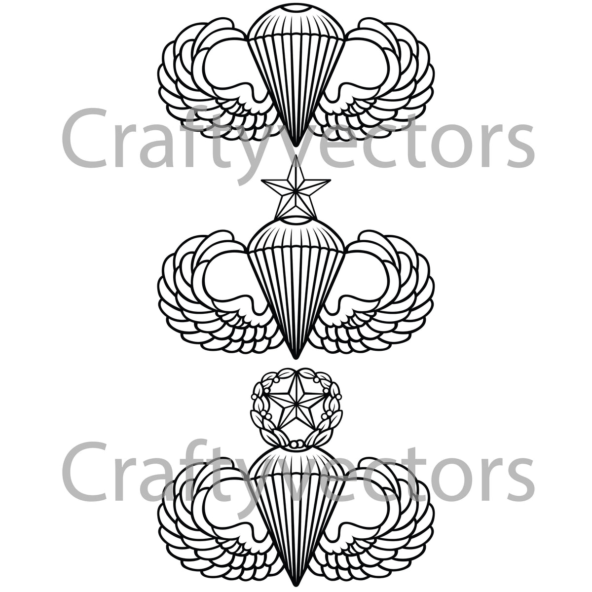 Army Parachutist Badge Vector File – Crafty Vectors