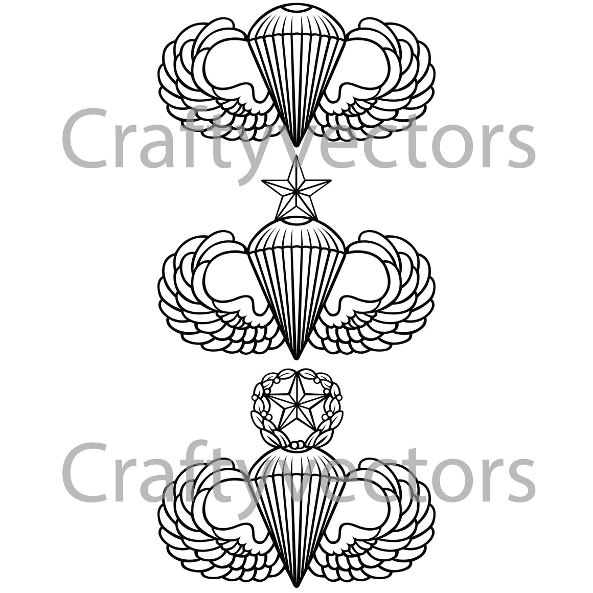 Army Parachutist Badge Vector File – Crafty Vectors