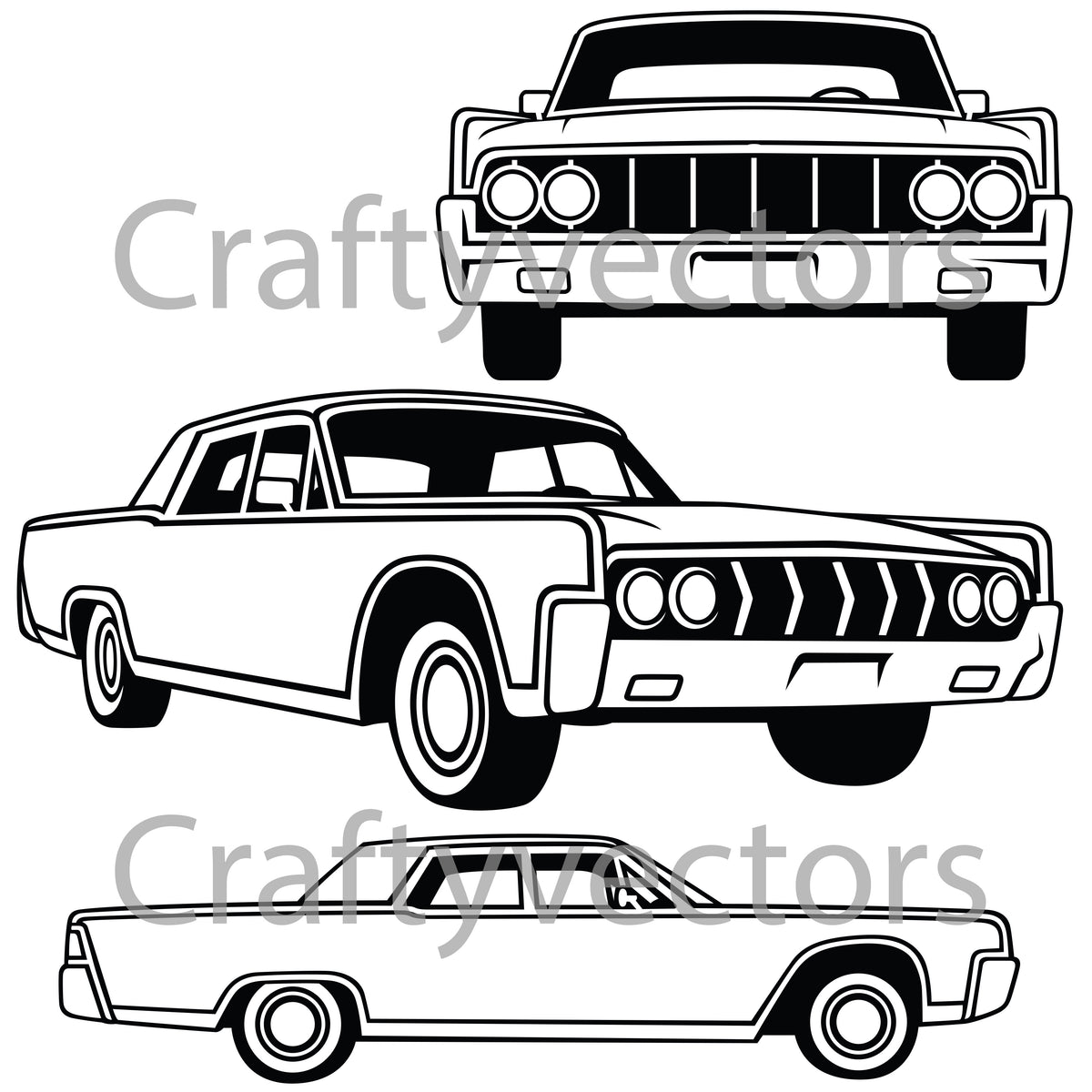 Lincoln Continental 1964 Vector – Crafty Vectors