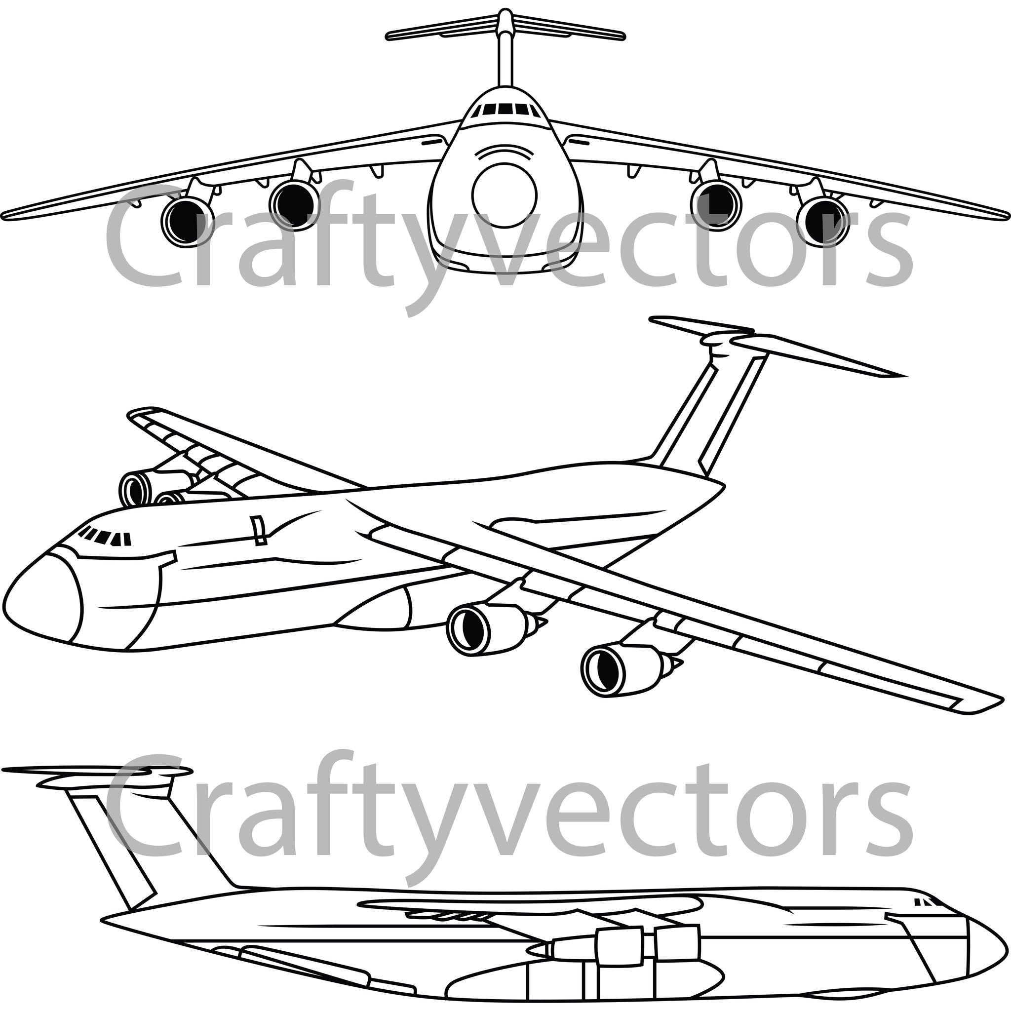 Lockheed C5A Galaxy Vector File – Crafty Vectors