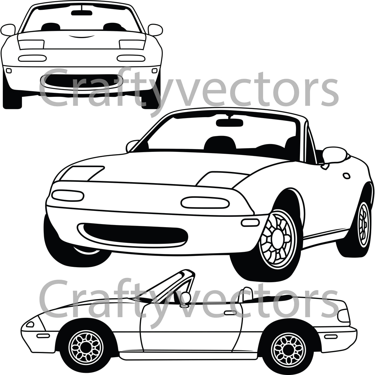 Mazda Miata MX-5 Vector – Crafty Vectors