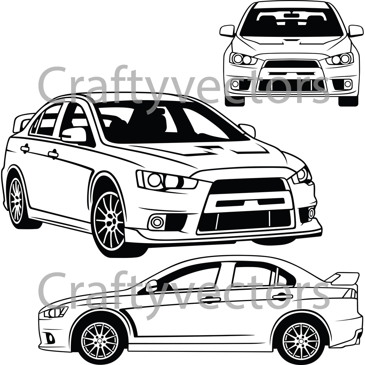Mitsubishi Lancer Evo 2015 Vector – Crafty Vectors