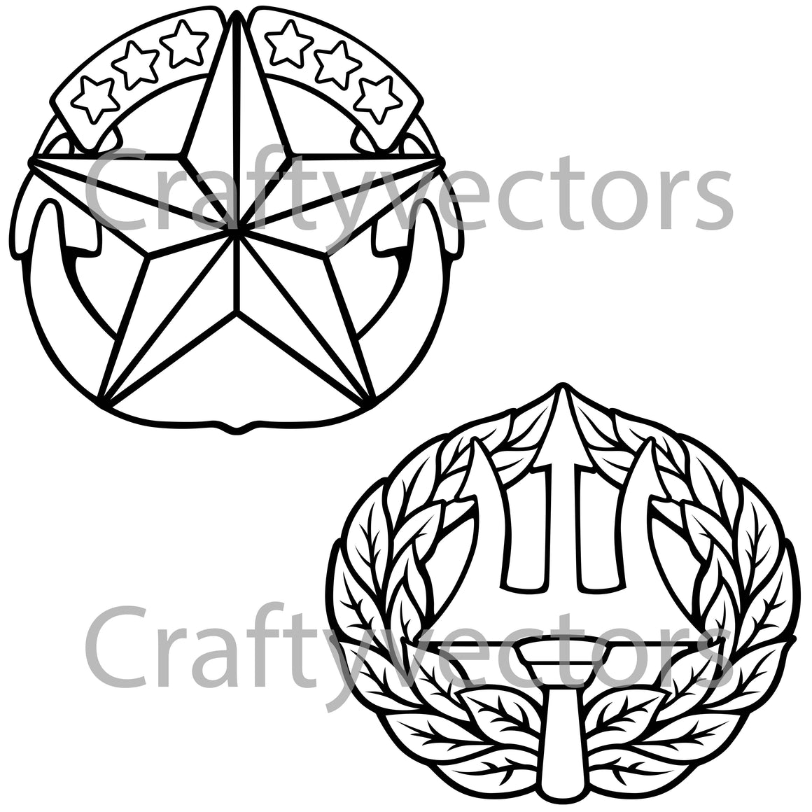 Navy Command Badge Vector File – Crafty Vectors