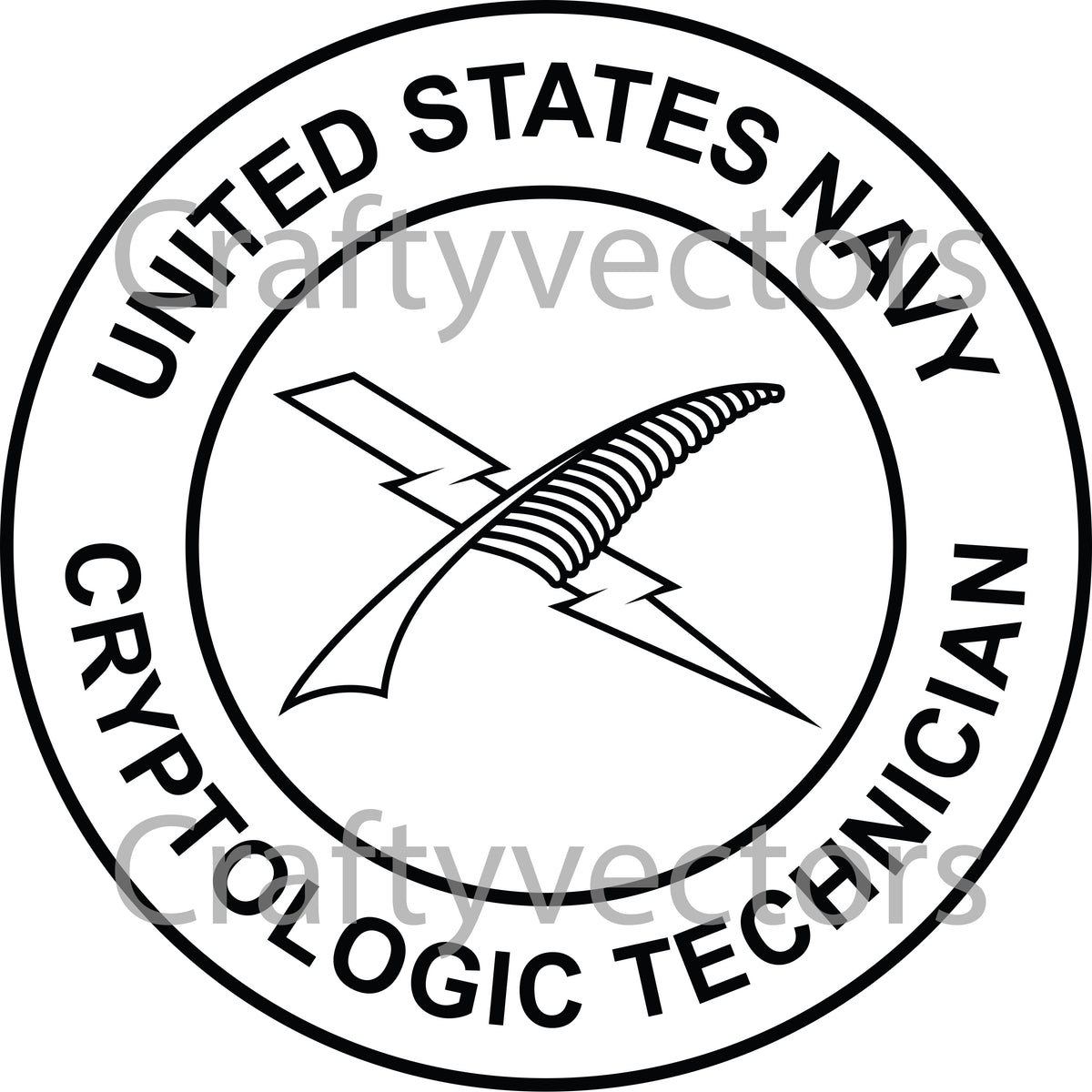 Navy Cryptologic Technician Badge Vector File – Crafty Vectors