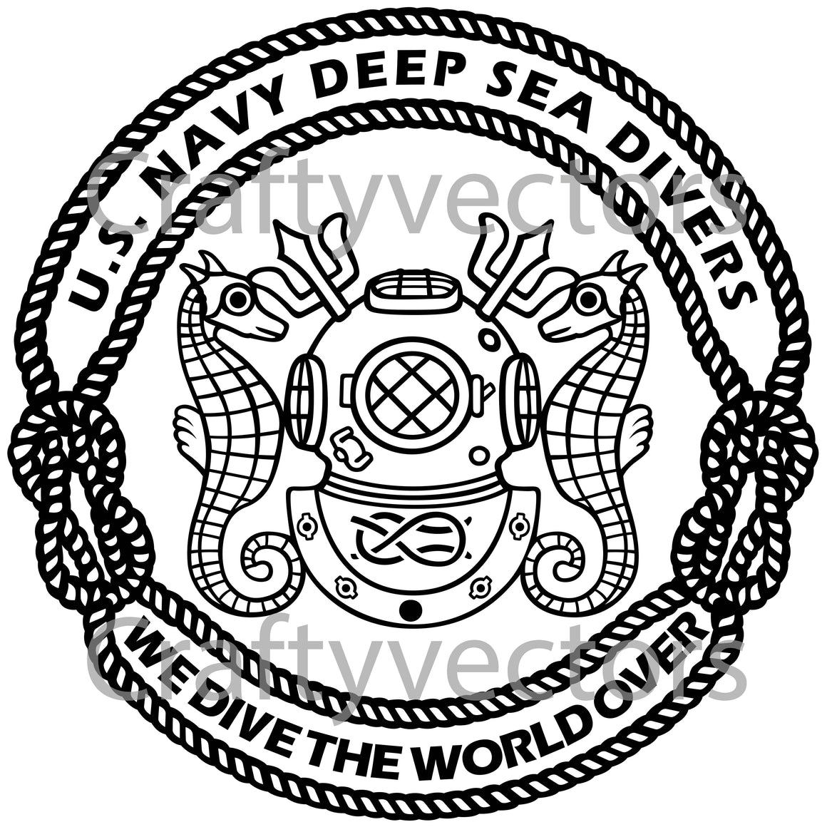 Navy Masters Divers Badge Vector File – Crafty Vectors