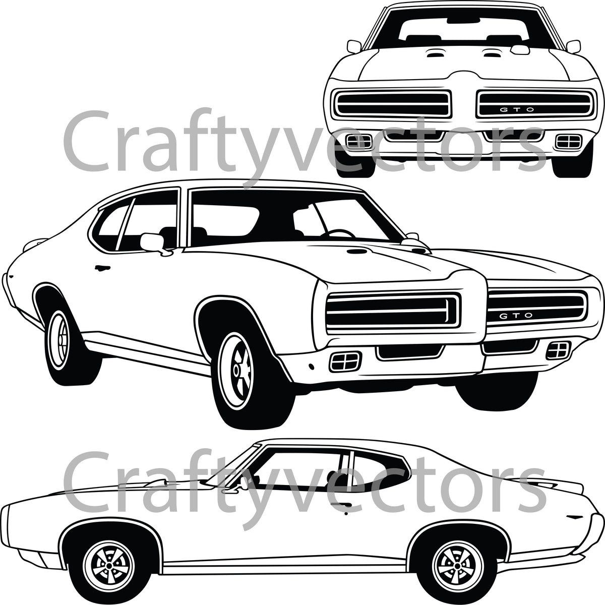 Pontiac GTO 1969 Vector – Crafty Vectors
