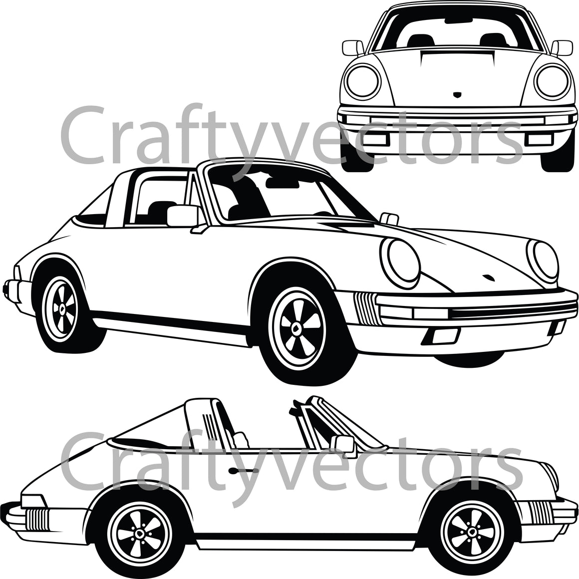 Porsche 911 Targa 1982 Vector – Crafty Vectors