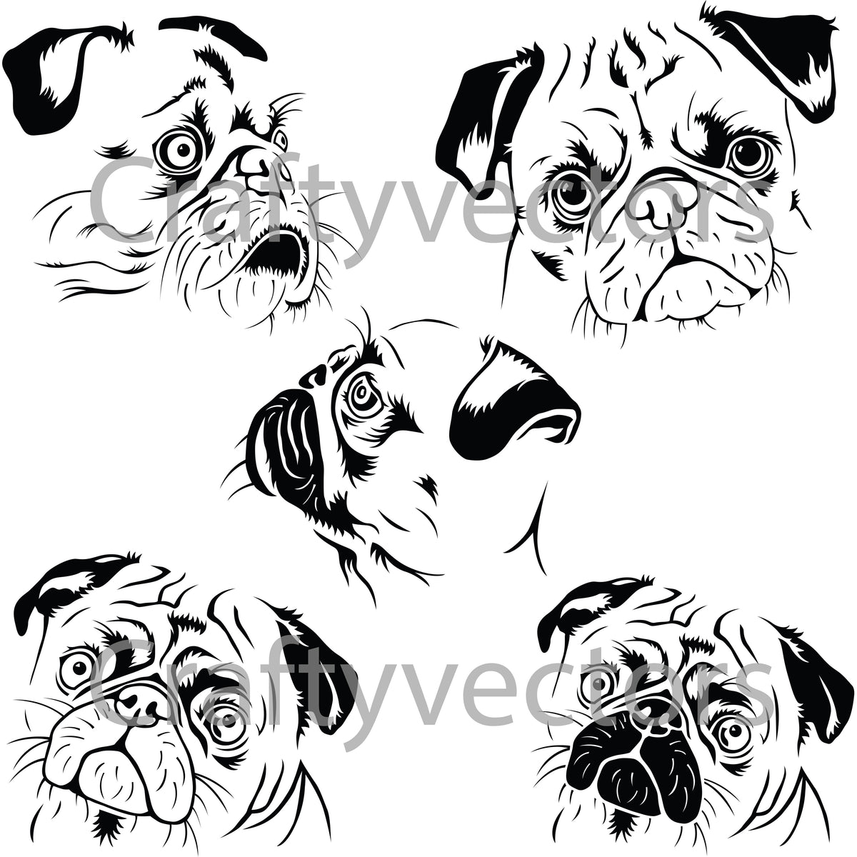 Pug Dog Vector – Crafty Vectors