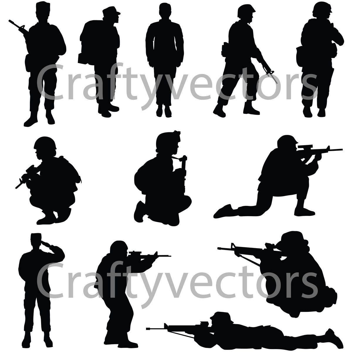 Army Soldiers Female Vector File – Crafty Vectors