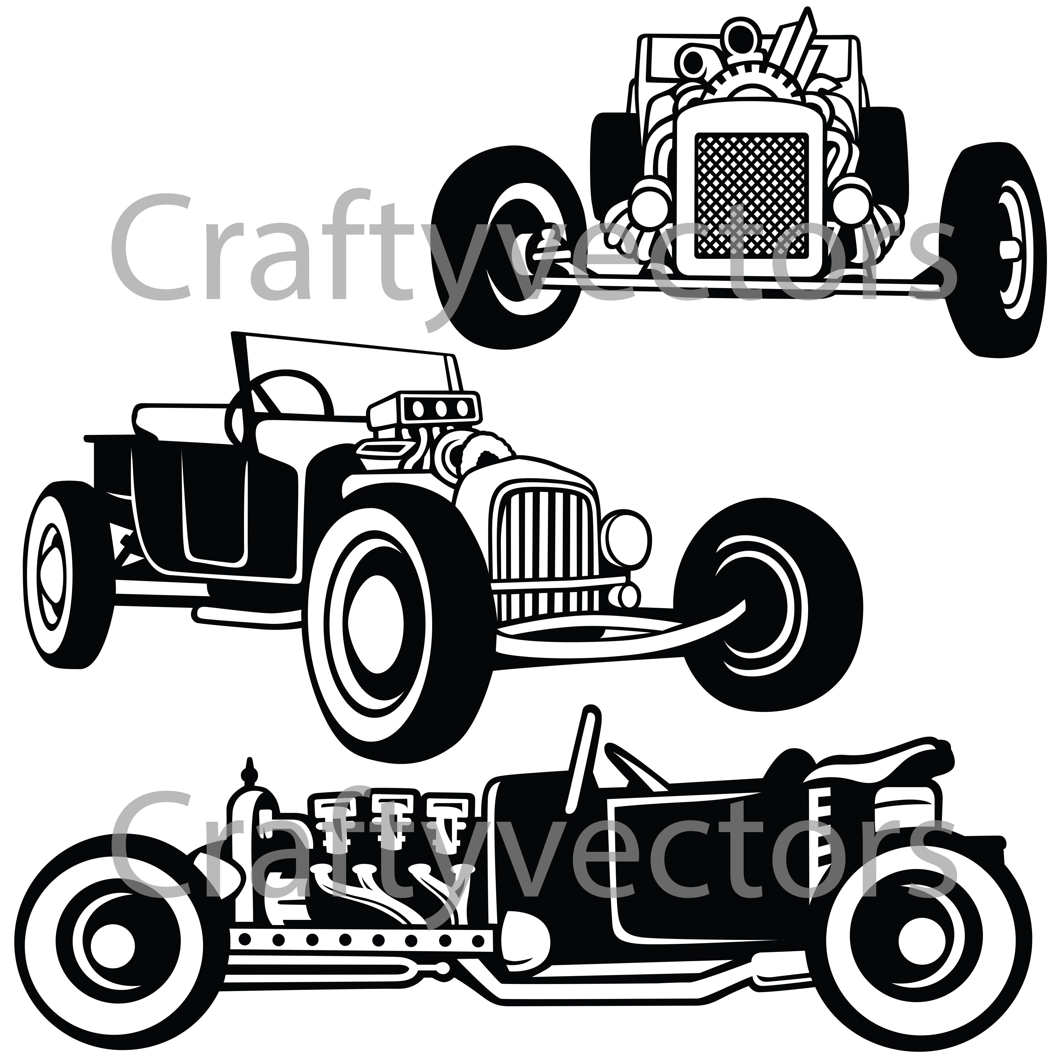 T Bucket Hot Rod Clip Art