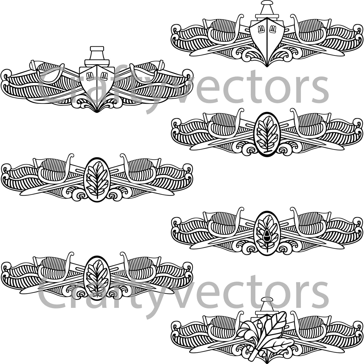 Navy Surface Warfare Insignia Badge Vector File – Crafty Vectors